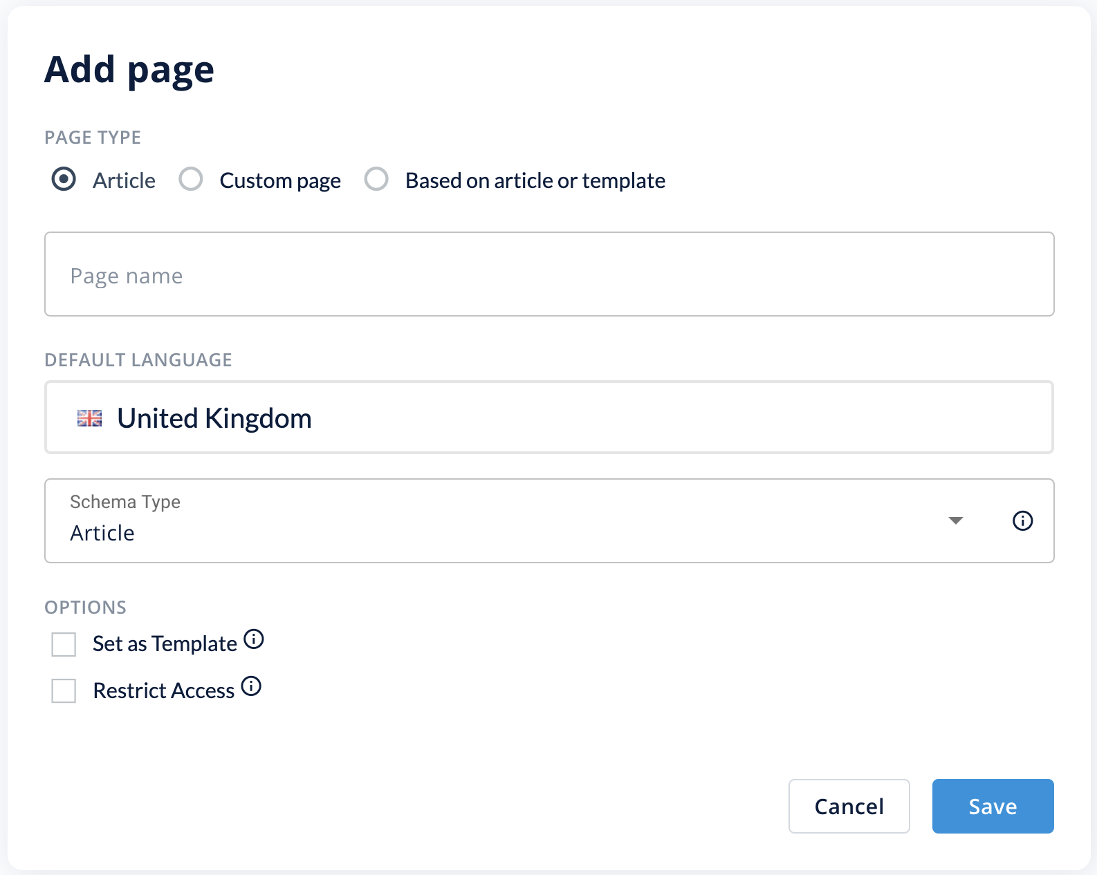 Page Settings – Presspage Knowledge Base